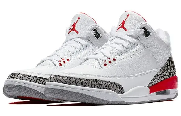 JORDAN 3 Retro "hall Of Fame" Sneakers - White/fire Red-cement Grey-black