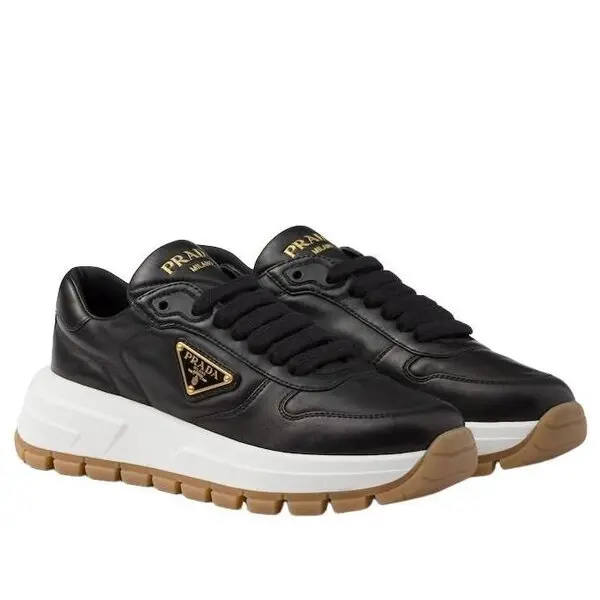 Prada Prax 01 Leather Sneakers - Black