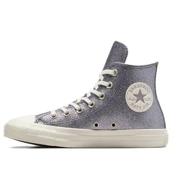 CONVERSE Chuck Taylor All Star Glitter Gunmetal High Top Sneakers - Silver