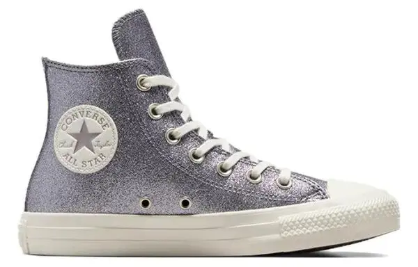 CONVERSE Chuck Taylor All Star Glitter Gunmetal High Top Sneakers - Silver