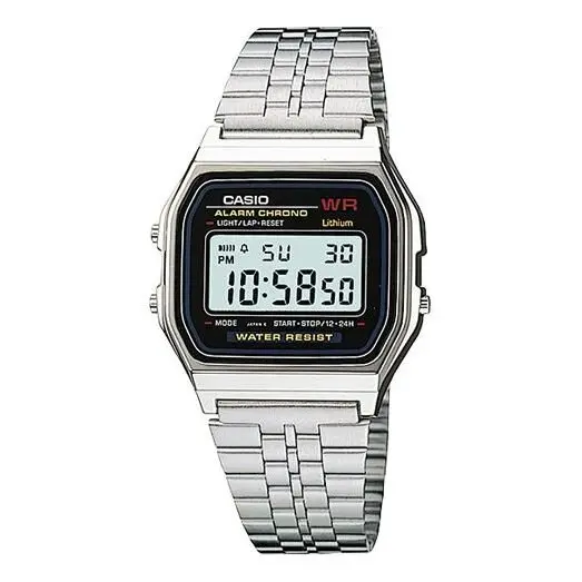 Casio Digital Stainless Steel Water Resist Watch - Black