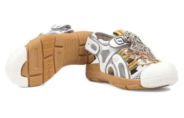 Gucci Tinsel Sport Sandals - White/grey