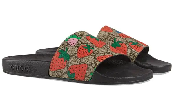 Gucci Strawberry Slide Sandals
