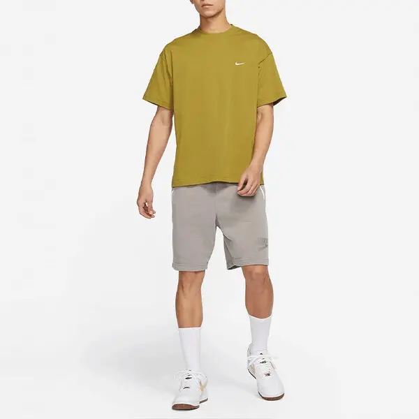 Nike Solo Swoosh Solid Color Sports Round Neck Short Sleeve Desert T-shirt - Default Color