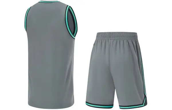 LI-NING Cba Logo Basketball Suit - Grey/green