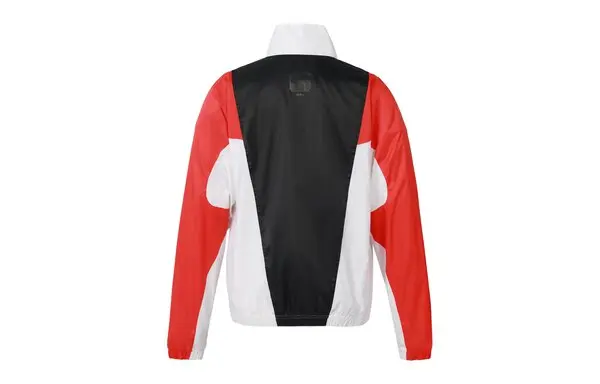 JORDAN Colorblock Splicing Stand Collar Woven Jacket