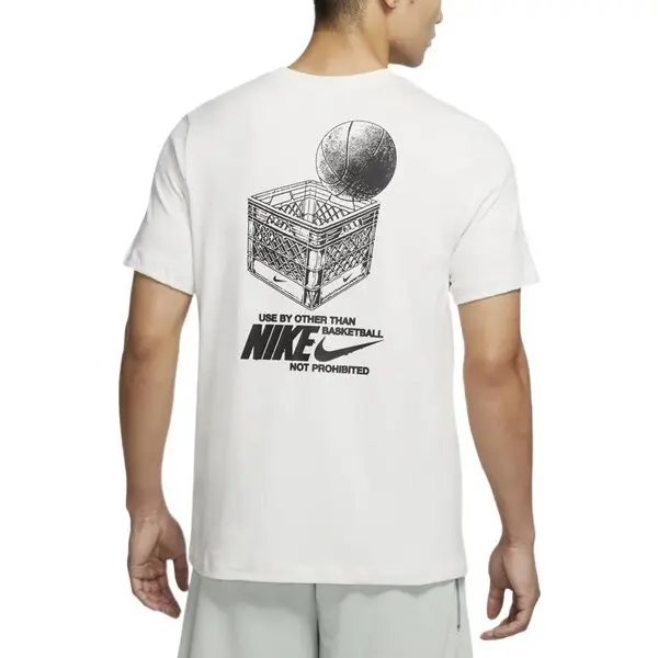 Nike Logo Pattern Printing Round Neck Short Sleeve White T-shirt