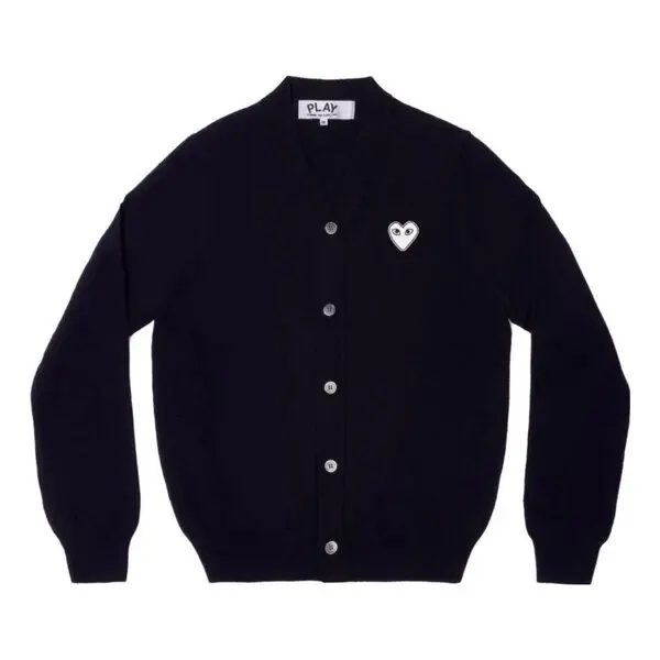 Play Comme Des Garcon Cardigan With Emblem - Navy