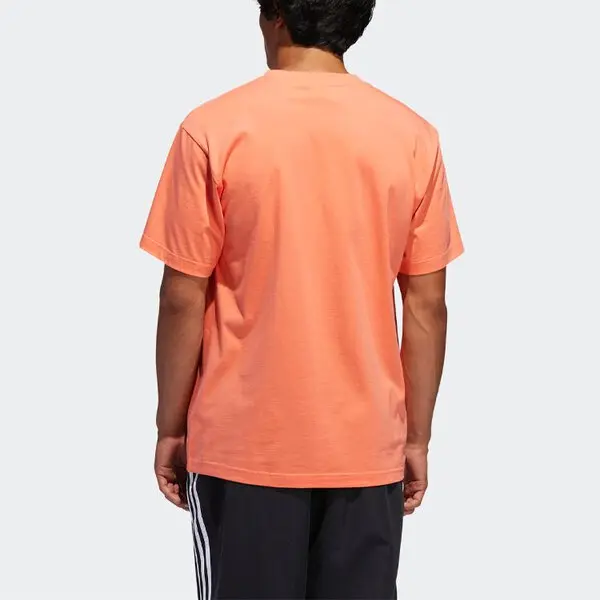 Adidas Originals Logo Printing Sports Round Neck Short Sleeve - Orange