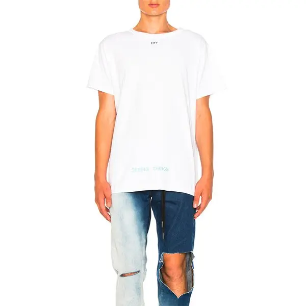 Off-White Printing Short Sleeve Loose Fit - White
