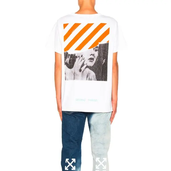 Off-White Printing Short Sleeve Loose Fit - White