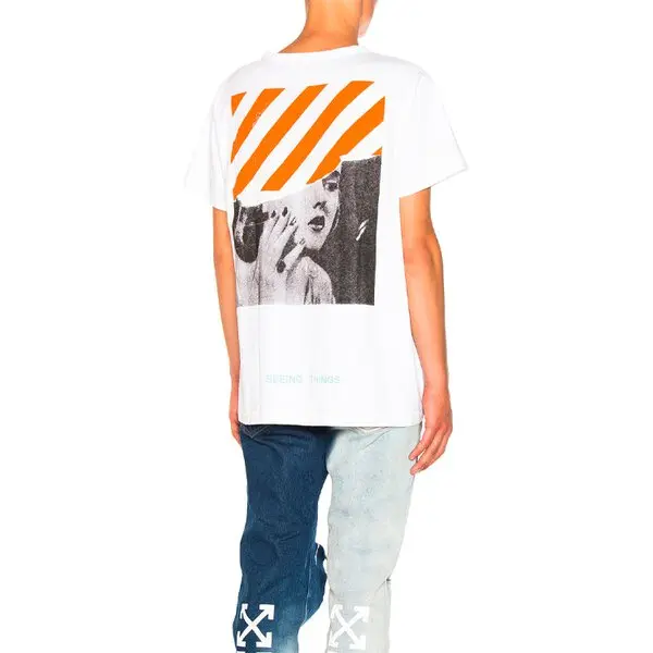 Off-White Printing Short Sleeve Loose Fit - White