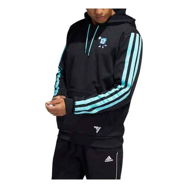 Adidas Trae Young Basketball Hoodie With Contrasting Stripe Details - Black