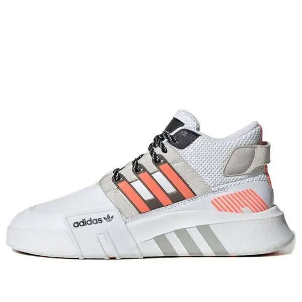 Adidas Originals Eqt Bask Adv V2 Mid Top Sneakers - White/orange