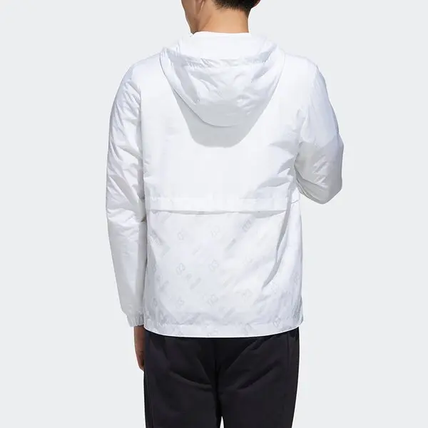 Adidas Neo Logo Print Splicing Windproof Hooded Track Jacket