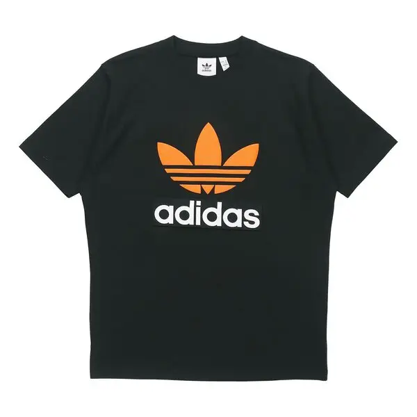 Adidas Originals Logo Round Neck Short Sleeve Tee For - Black