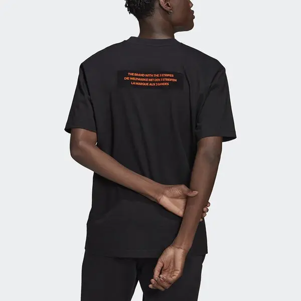 Adidas Originals Logo Round Neck Short Sleeve Tee For - Black