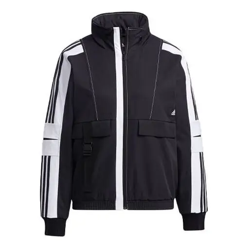 Adidas Colorblock Hooded Track Jacket - Black