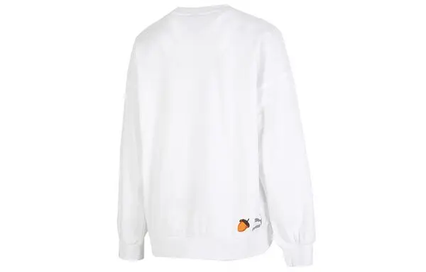 PUMA Bubble Sleeve Crew Neck Sweatshirt - White/yellow