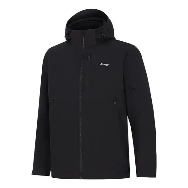 LI-NING 3-in-1 Polar Fleece Hooded Jacket - Black