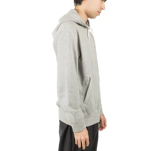 Play Comme Des Garcon Red Love Logo Hoodie - Grey