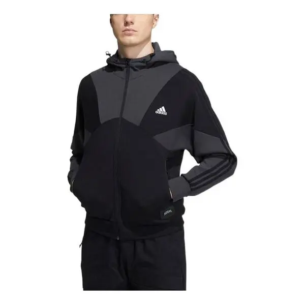 Adidas Casual Sports Hooded Splicing Jacket - Multi-color