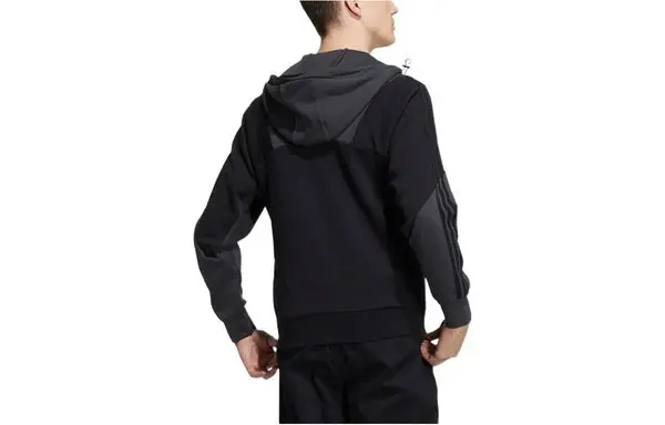 Adidas Casual Sports Hooded Splicing Jacket