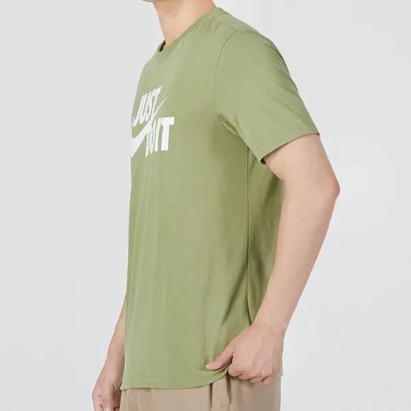 Nike Large Alphabet Logo Printing Breathable Round Neck Casual Sports Short Sleeve Green T-shirt - Default Colorway