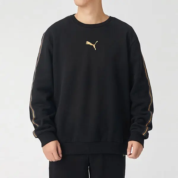 PUMA Metallic Nights Crew Sweatshirt 'black Gold