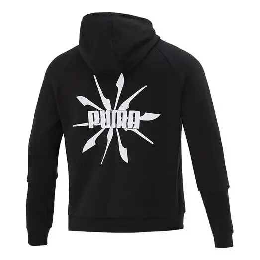 PUMA Logo Print Hoodie - Black