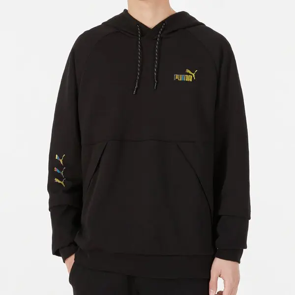 PUMA Logo Print Hoodie - Black