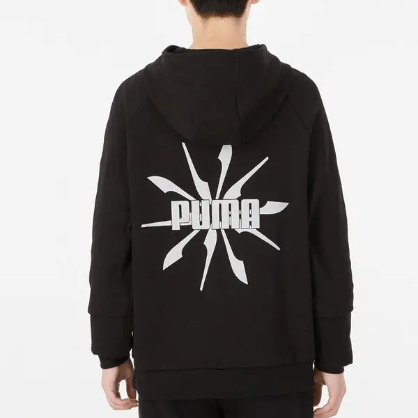 PUMA Logo Print Hoodie - Black