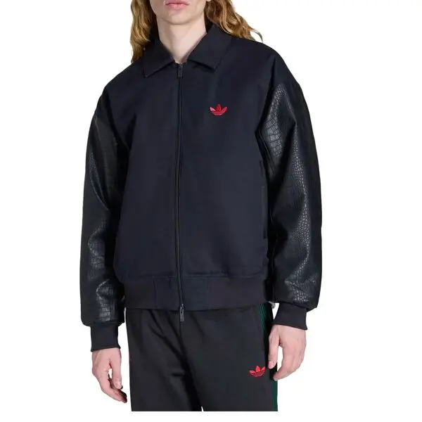 Adidas Bomber Jacket With Textured Sleeves
