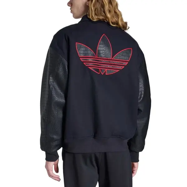 Adidas Bomber Jacket With Textured Sleeves