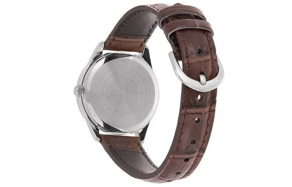 Casio Analog Quartz Watch With Leather Strap