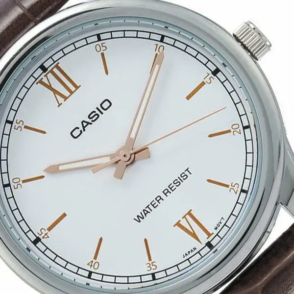 Casio Analog Quartz Watch With Leather Strap