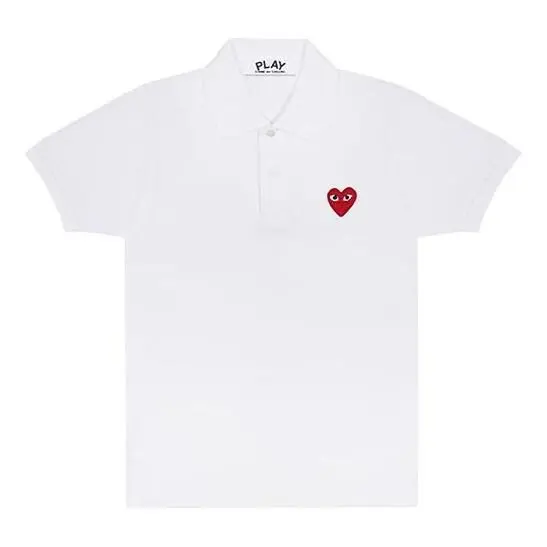 Play Comme Des Garcon Polo Red Emblem - White
