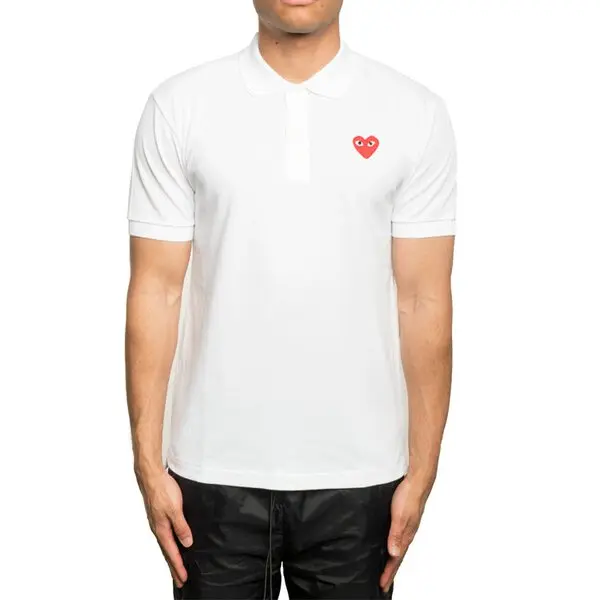 Play Comme Des Garcon Polo Red Emblem - White