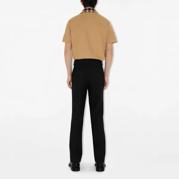 Burberry 26 Check Collar Cotton Polo Shirt - Beige