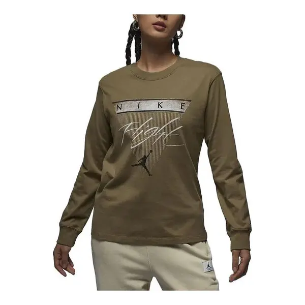 JORDAN X Nike Long-sleeve Graphic T-shirt - Olive Green