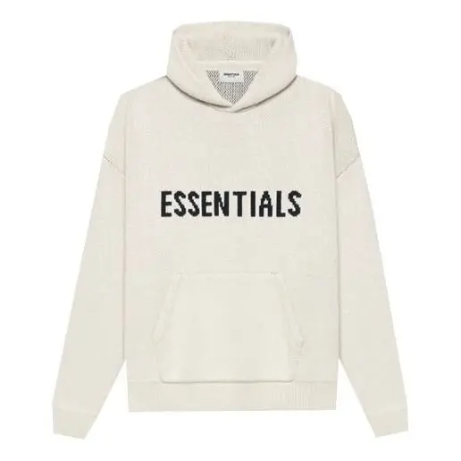 Fear Of God Knit Logo Hoodie - Beige