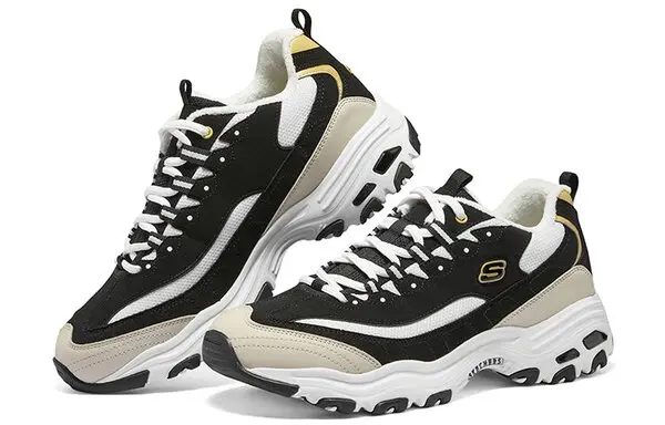Sketchers D'lites Sneakers - Black/beige/white