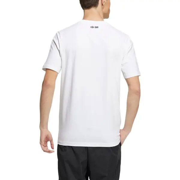 Adidas Solid Color Logo Breathable Round Neck Short Sleeve White