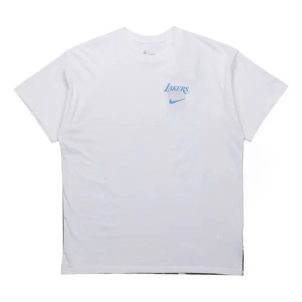 Nike Los Angeles Lakers Back Printing Sports Short Sleeve - White