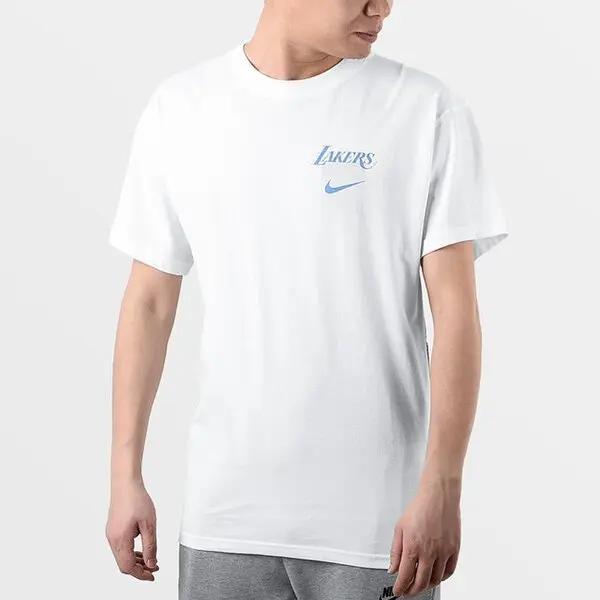 Nike Los Angeles Lakers Back Printing Sports Short Sleeve - White