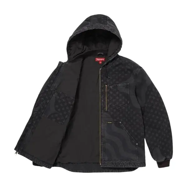 Supreme Quilted Flag Hooded Work Jacket