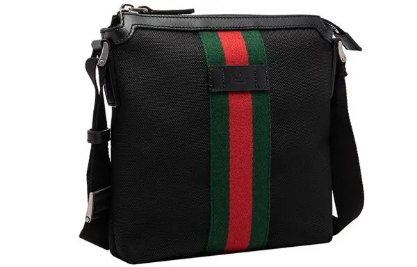 Gucci Canvas Shoulder Messenger Bag With Web Stripe