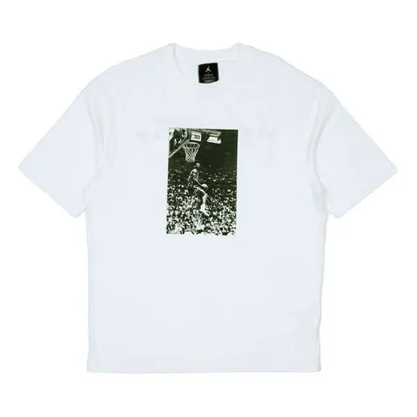 JORDAN X Union La Dunk Printing Sports Round Neck T-shirt Asia Sizing - White