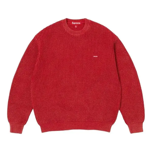 Supreme Ss26 Washed Small Box Waffle Sweater - Red