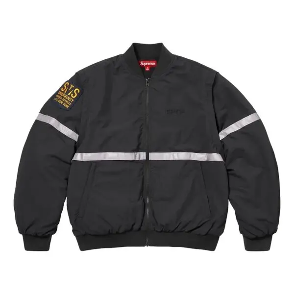 Supreme Zip-off Sleeve Reflective Stripe Jacket - Black